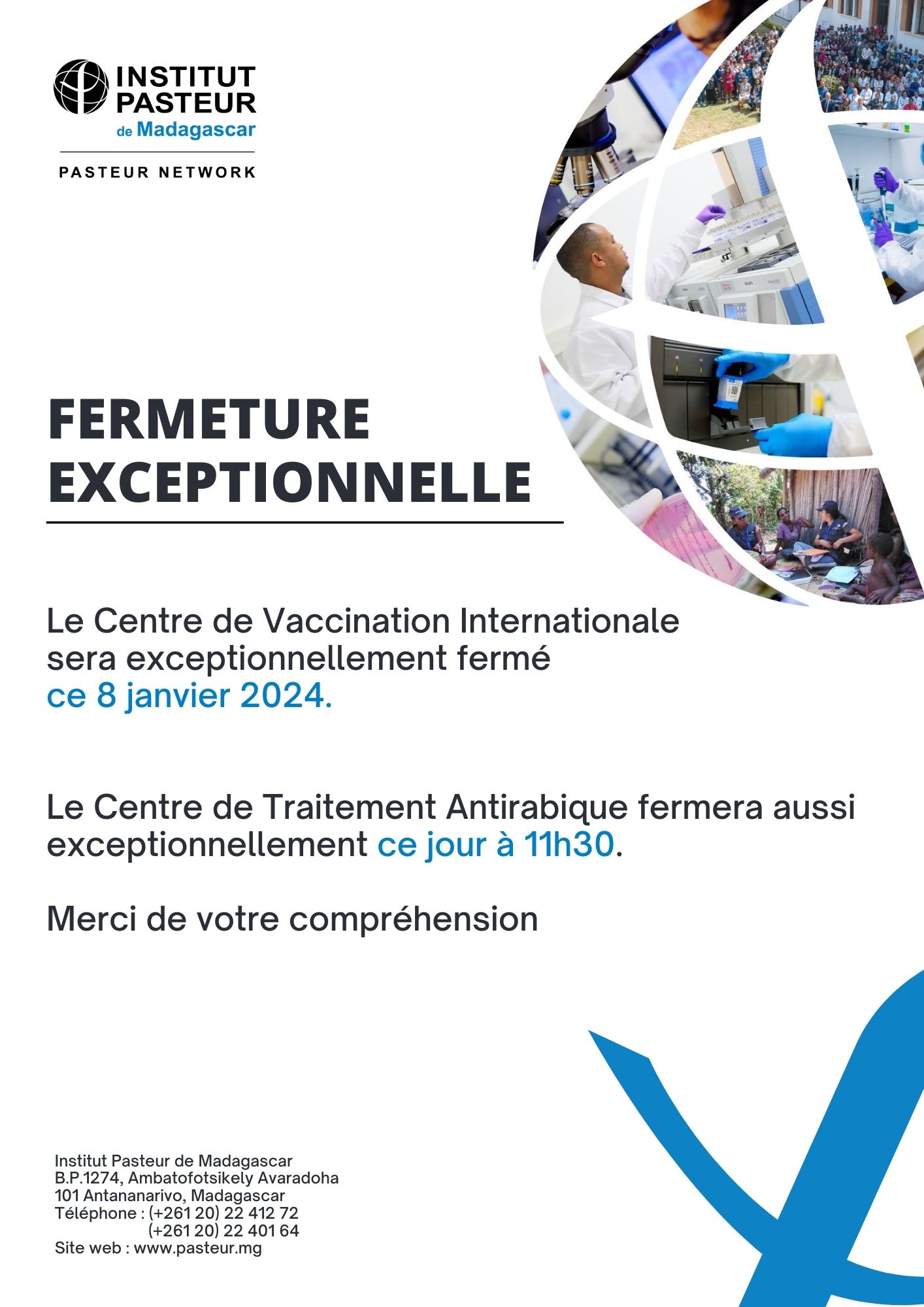 Fermeture exceptionnelle du Centre de Vaccination Internationale et de ...